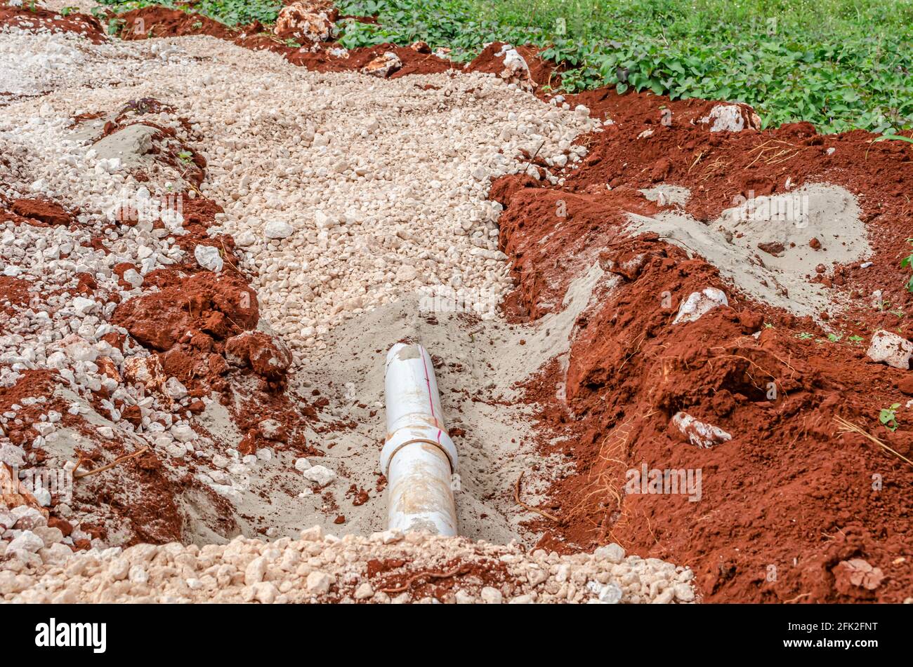Pipes For Water Supply Joined Together In Trench Stock Photo - Alamy