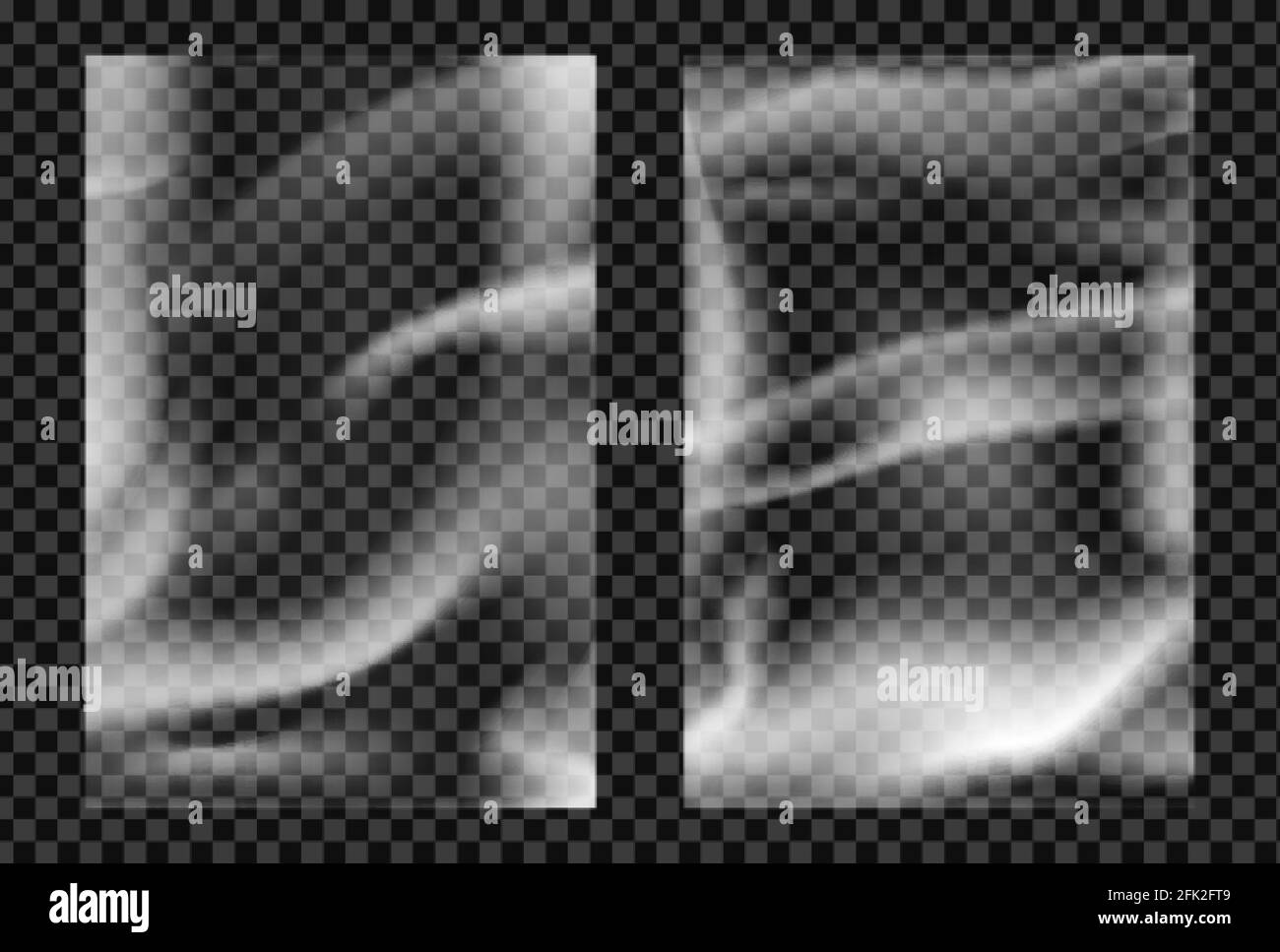 Realistic plastic background. Transparent banners, polyethylene or ...