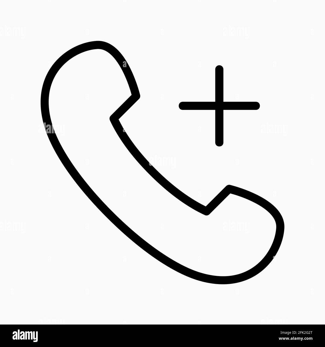 Add Call icon. Thin linear add call outline sign isolated on white ...