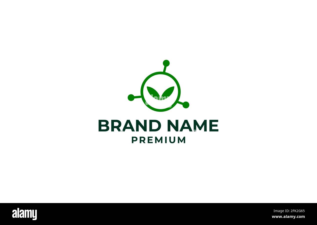 Nature Technology Plant Logo Vector Design Template suitable for nature ...