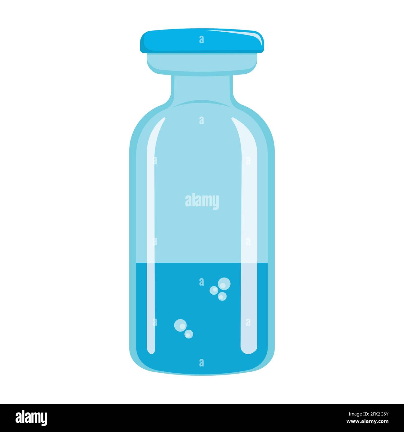 Blue vaccine or drug vial isolated on white background. Treatment or ...
