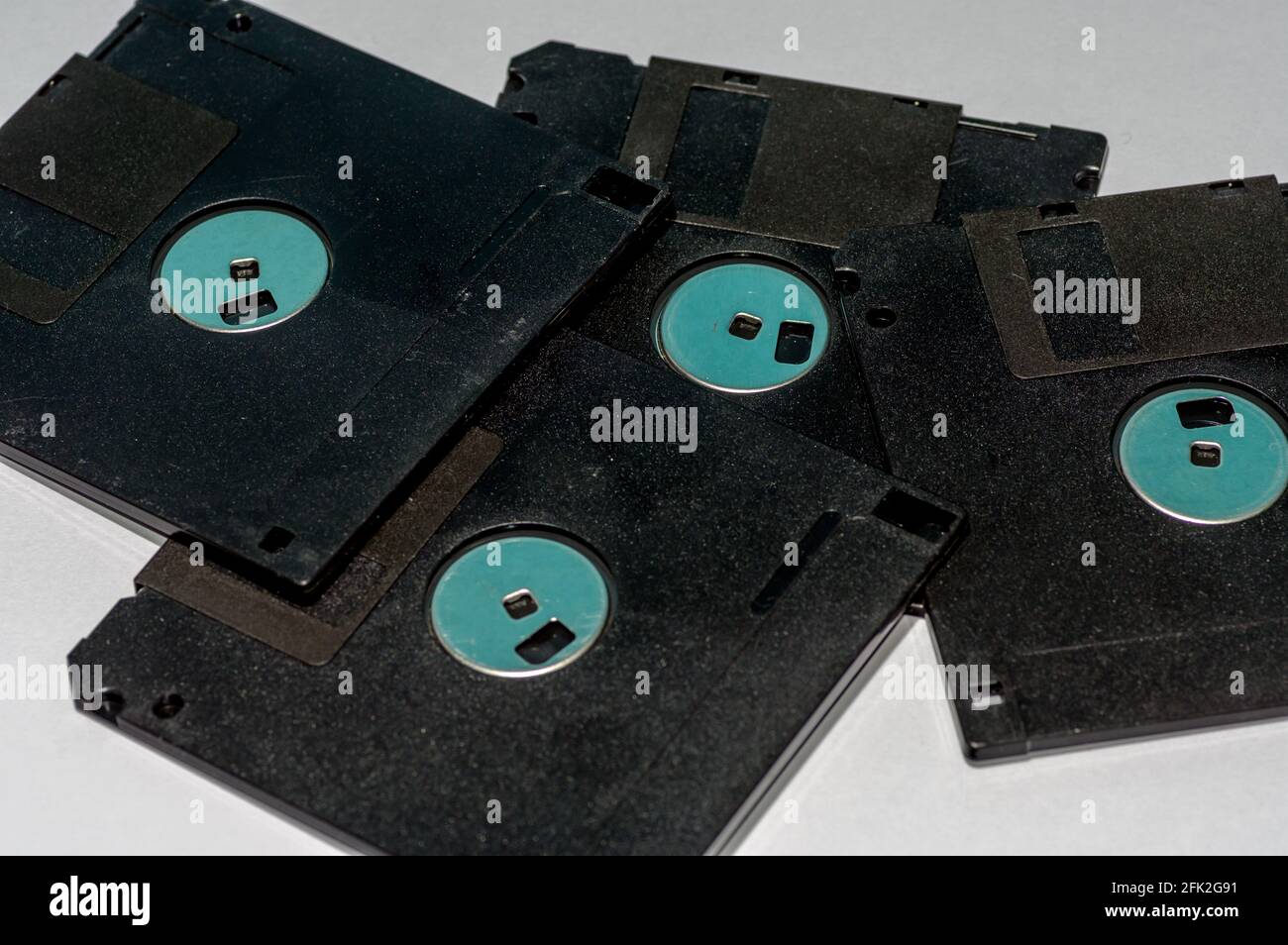 Closeup shot of floppy disks on a clear surface Stock Photo - Alamy