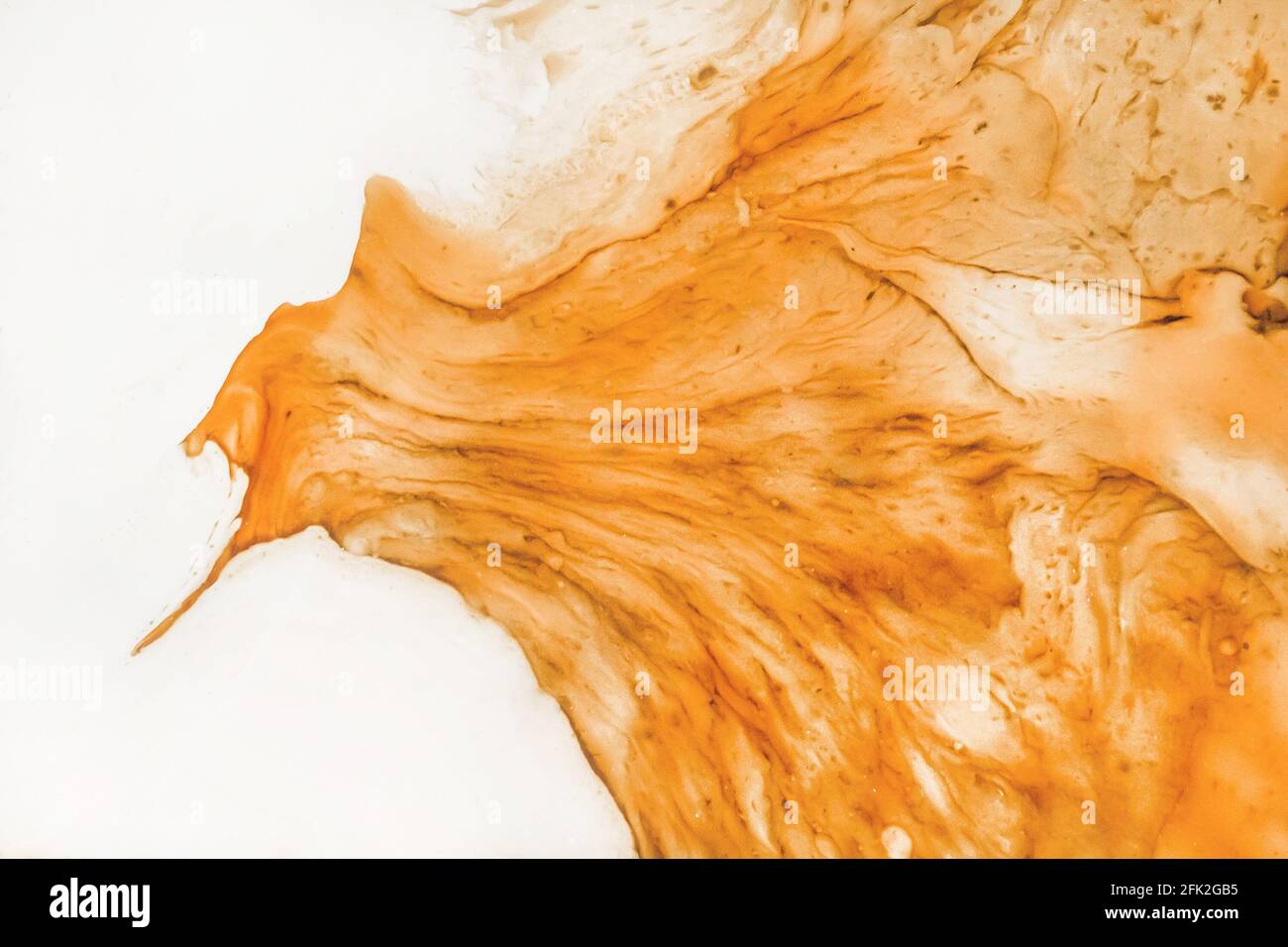 Abstract art pattern of oil white and orange paint, texture background ...