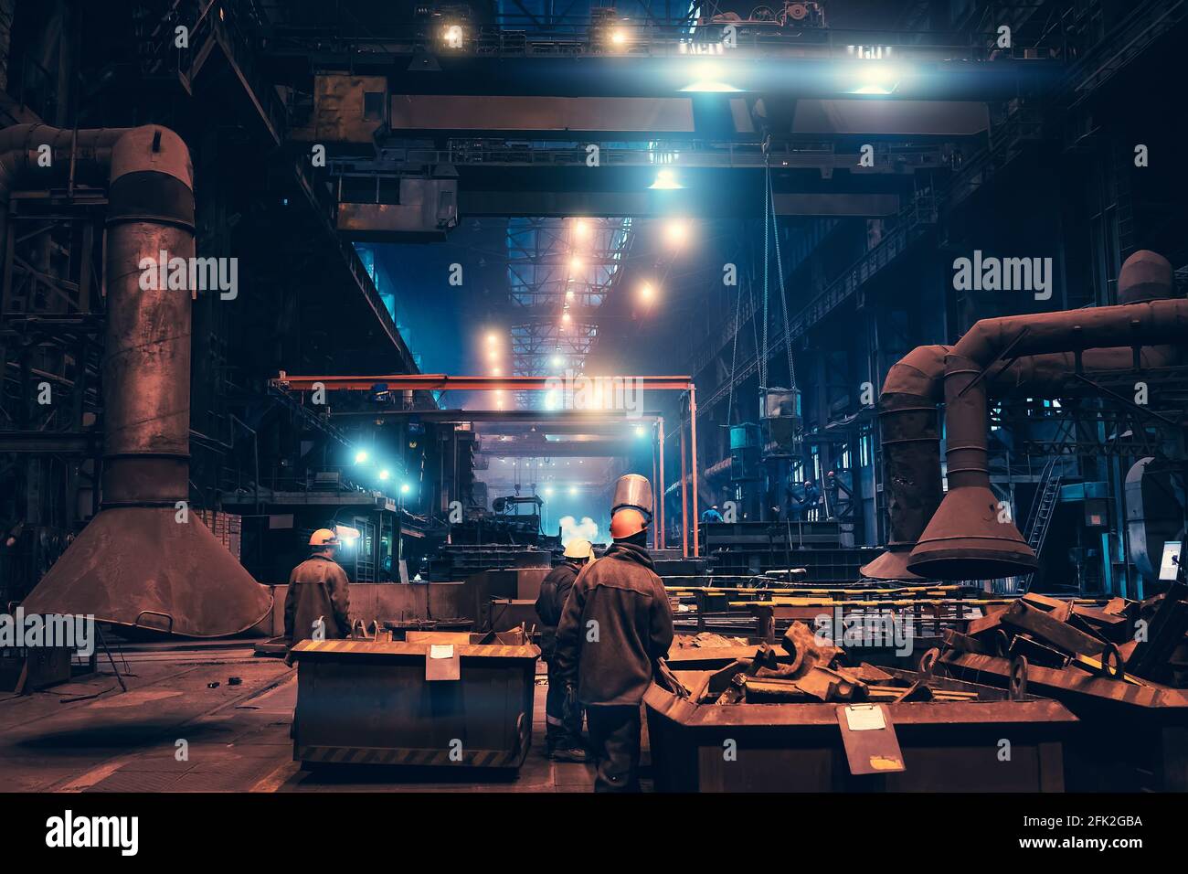 Metallurgical plant workshop production manufacturing building inside ...