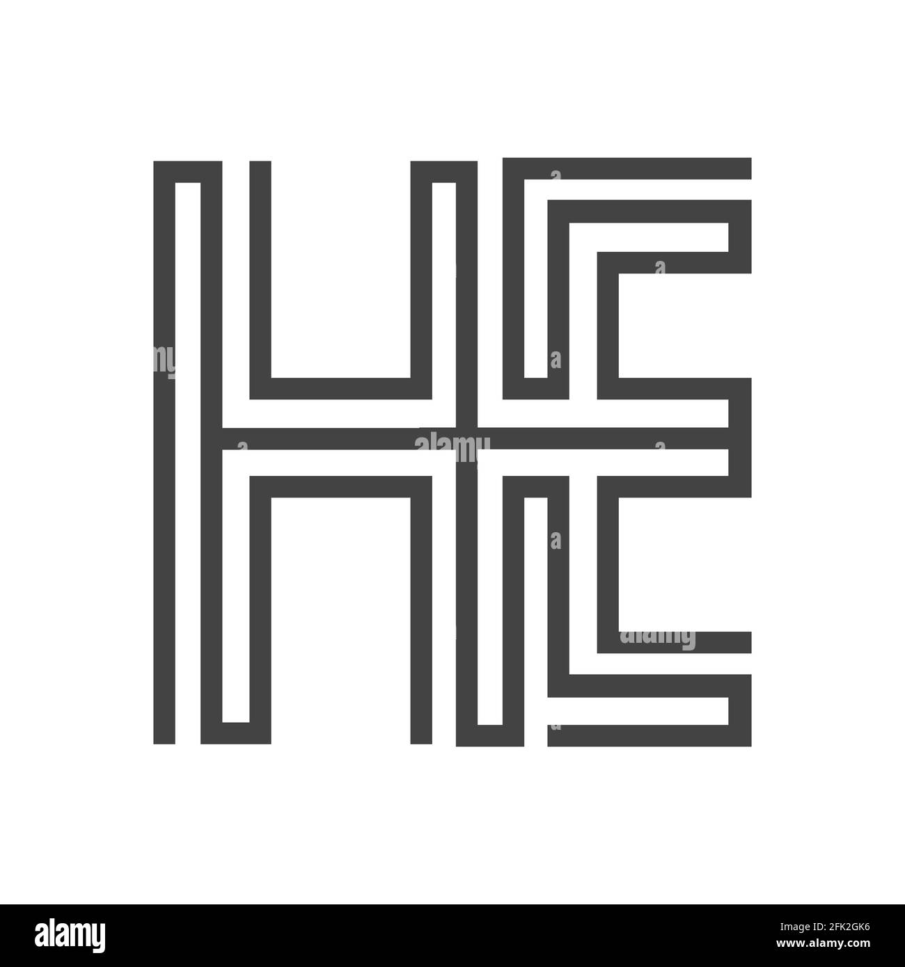 HE, EH, E AND H Abstract initial monogram letter alphabet logo design ...