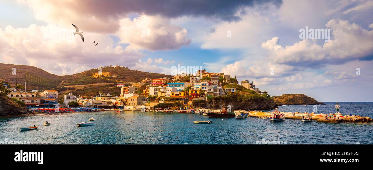Famous summer resort in Bali village, near Rethimno, Crete, Greece ...