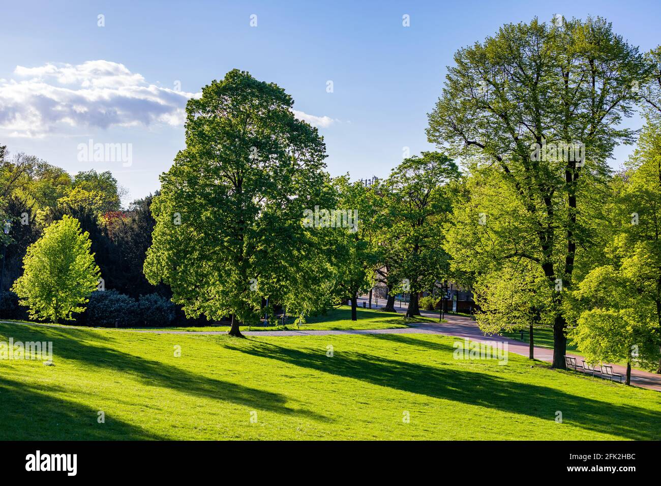 Spring view in Letna Park, Prague, Czech Republic. Spring in Prague ...