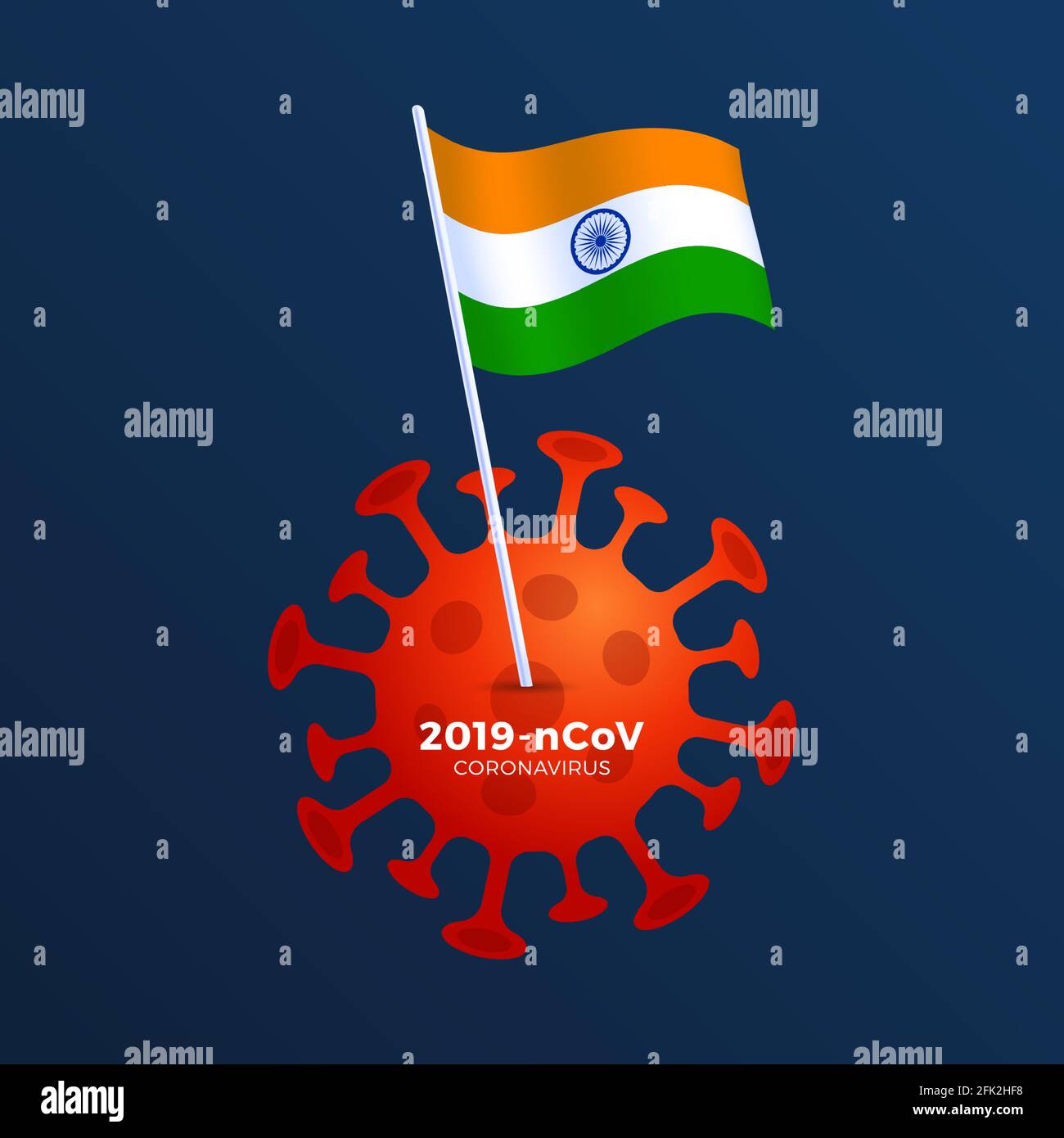 India flag coronavirus prevention. India flag with corona virus Symbol ...