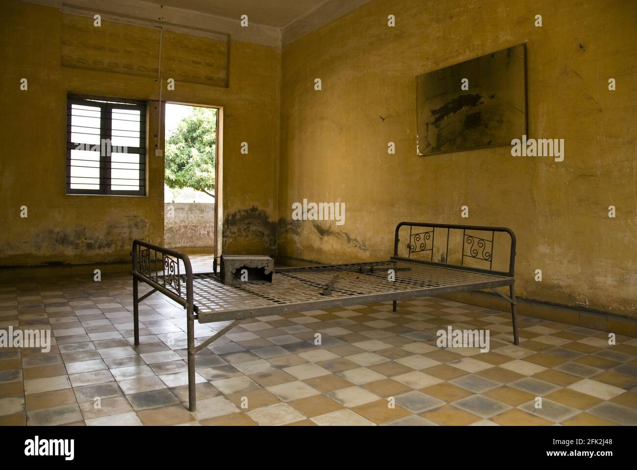 Rooms used to torture prisoners during the Khmer Rouge regime, at the ...