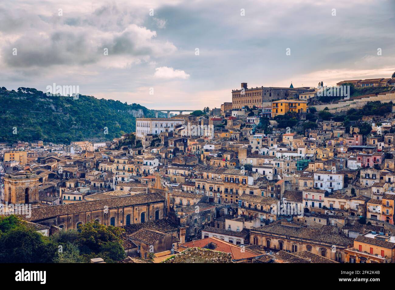 View of Modica, Sicily, Italy. Modica (Ragusa Province), view of the ...