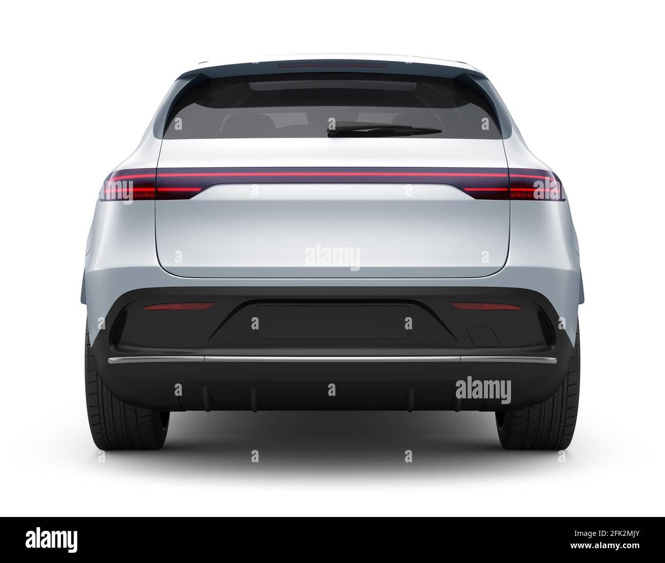 White Suv on white - rear angle Stock Photo - Alamy