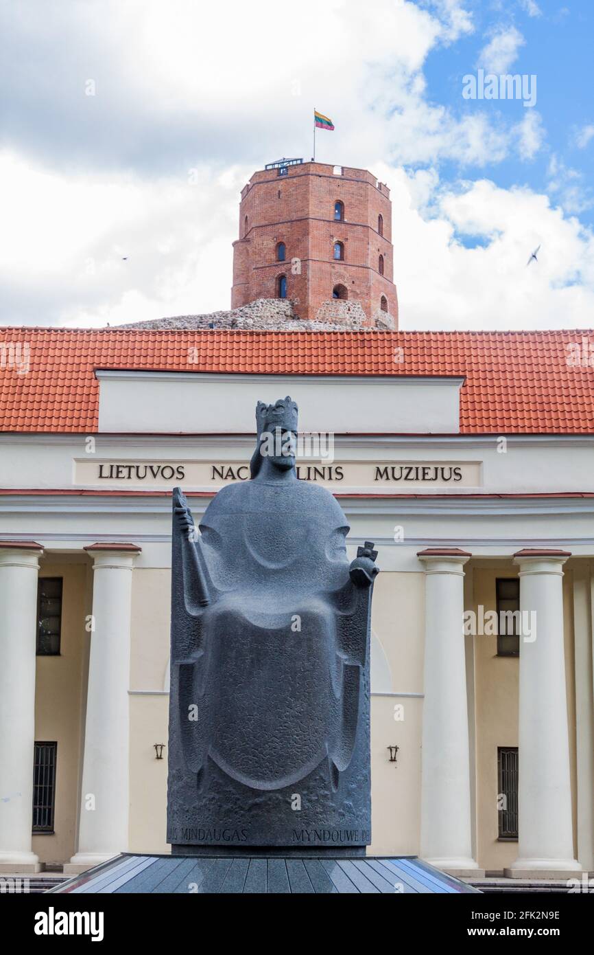 National Museum of Lithuania in Vilnius, Lithuania. Statue of Mindaugas ...