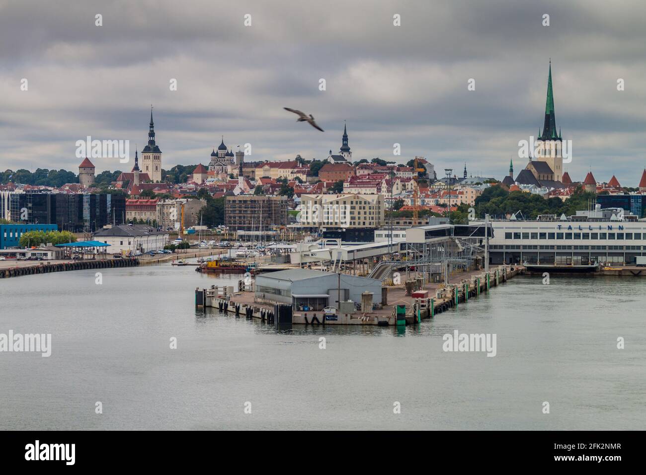 Ferry harbor and a skyline of Tallinn, Estonia Stock Photo - Alamy
