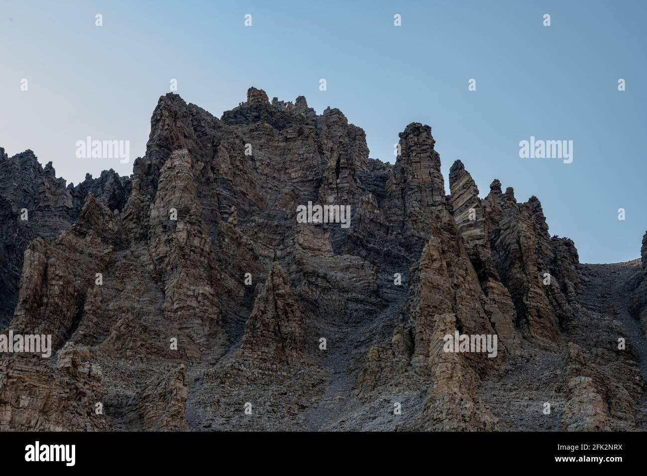 Rock Structures Hang To To Edge of Wheeler Peak in Great Basin National ...