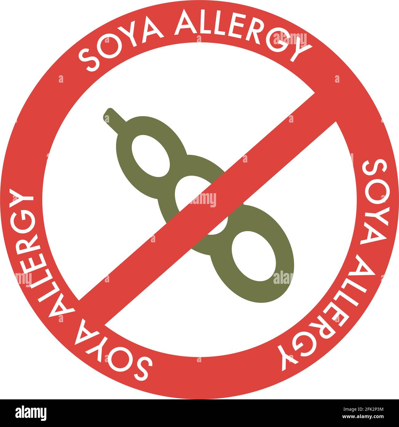 Soy allergy red warning sign, sticker or label Stock Vector Image & Art ...