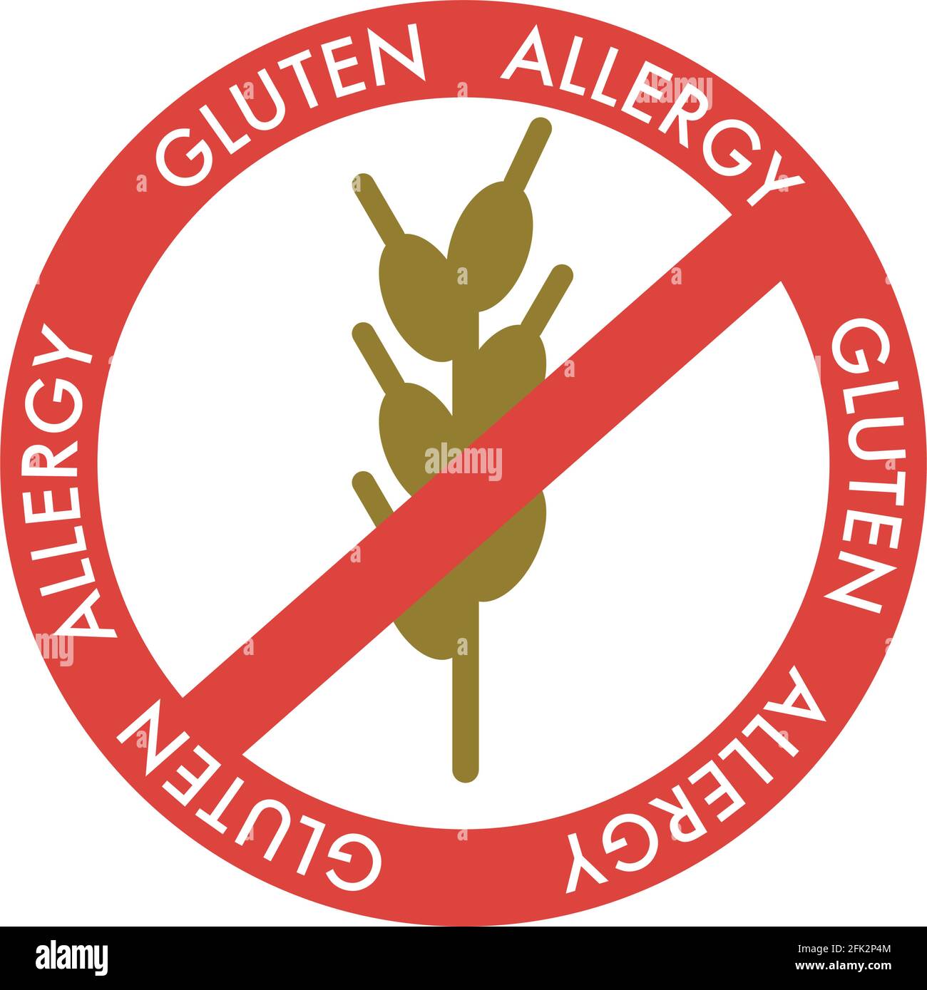 Gluten allergy red warning sign, sticker or label Stock Vector Image ...
