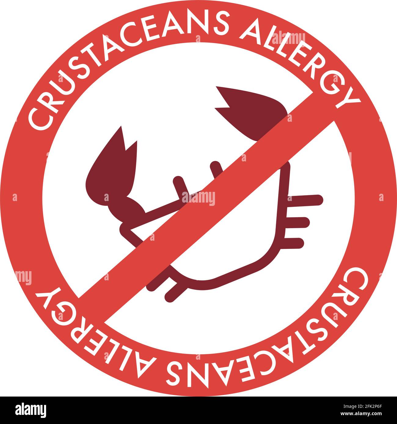 No crustaceans food allergen red sign sticker Stock Vector Image & Art ...