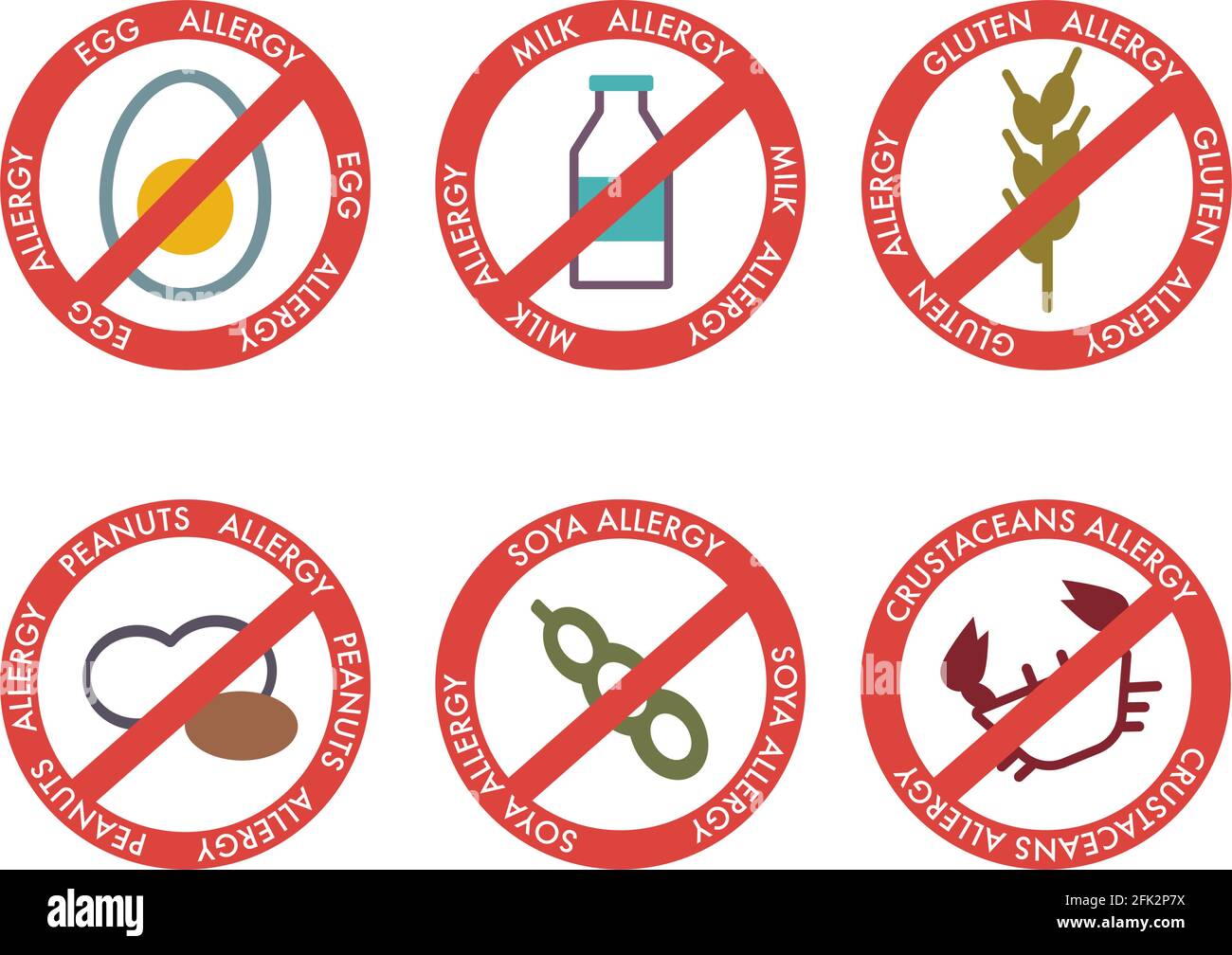Big set of stop signs main food allergens Stock Vector Image & Art - Alamy
