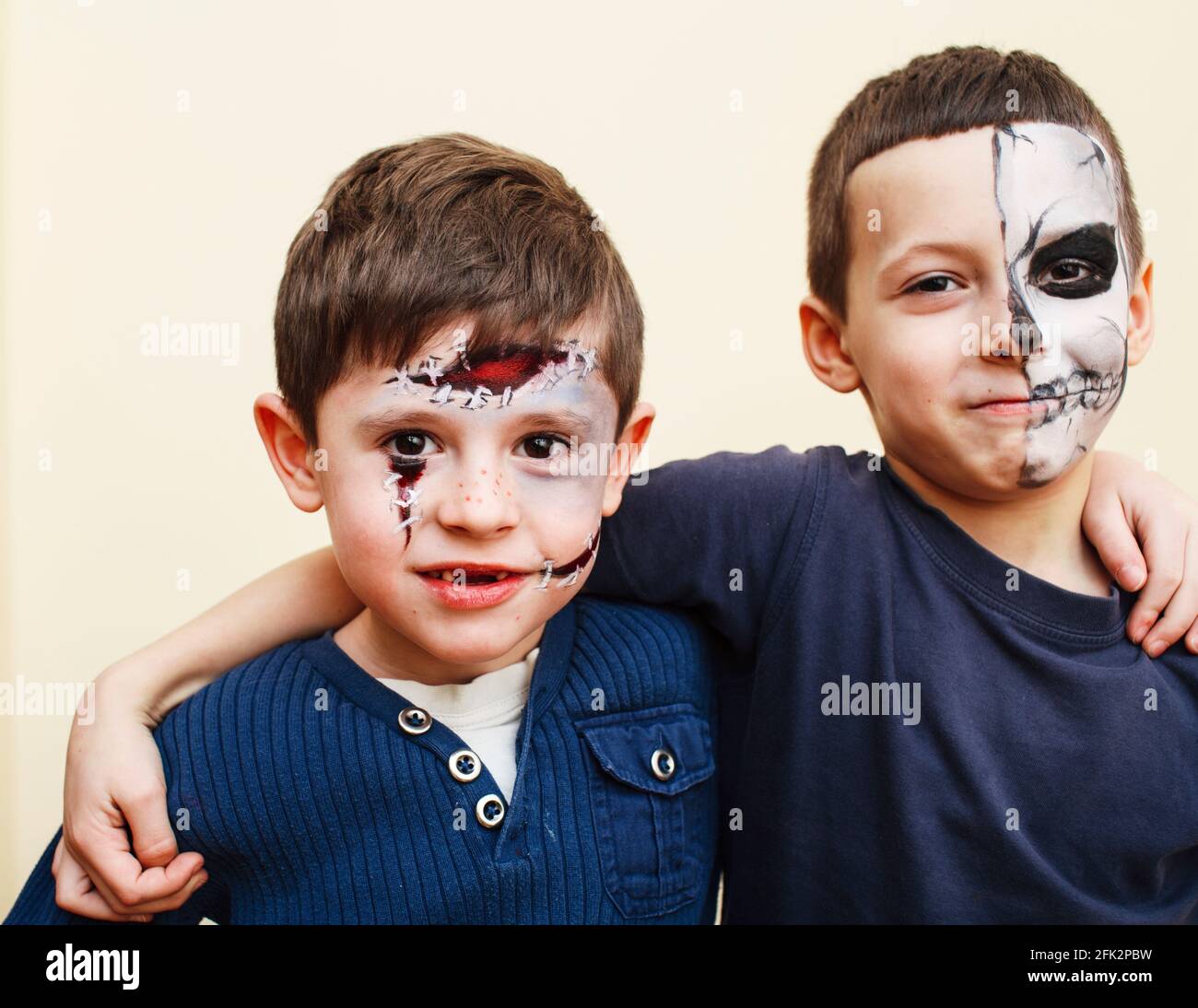 zombie apocalypse kids concept. Birthday party celebration facepaint on ...