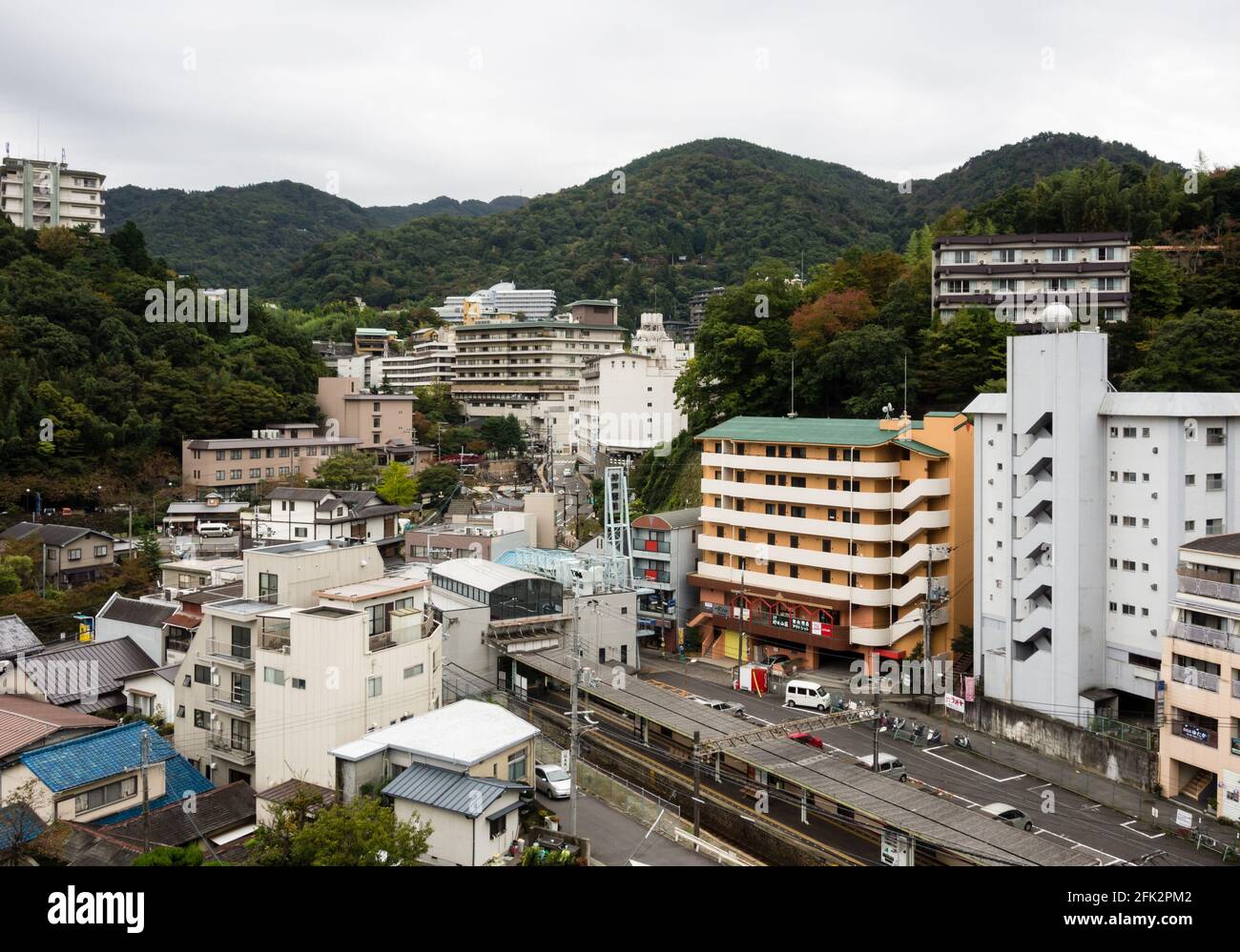 Kobe, Japan - October 27, 2016: View of Arima Onsen hot spring resort ...
