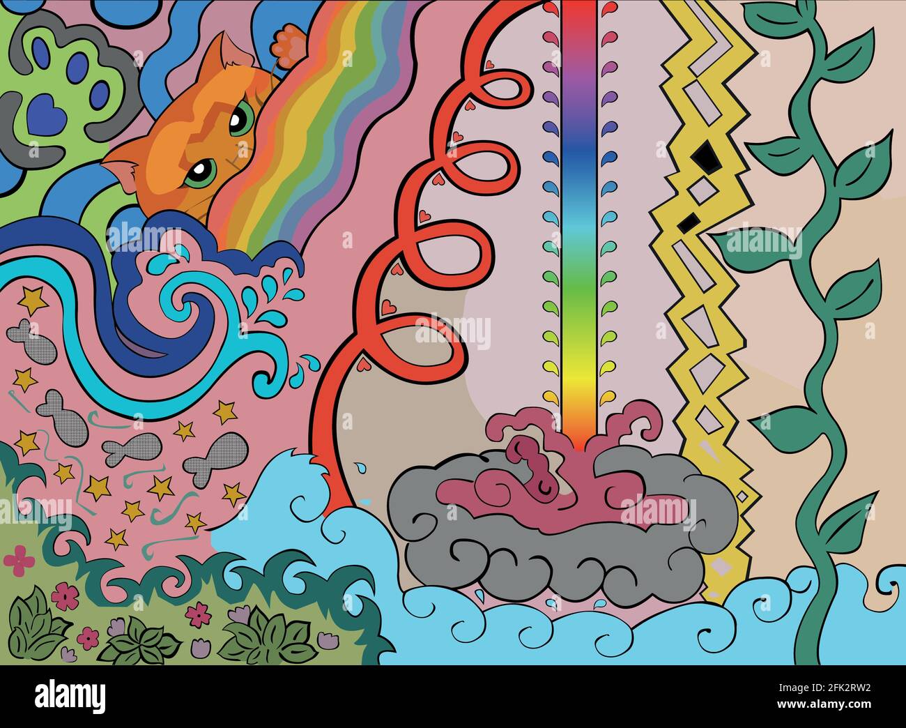 Abstract art painting background drawing Stock Vector Images - Alamy