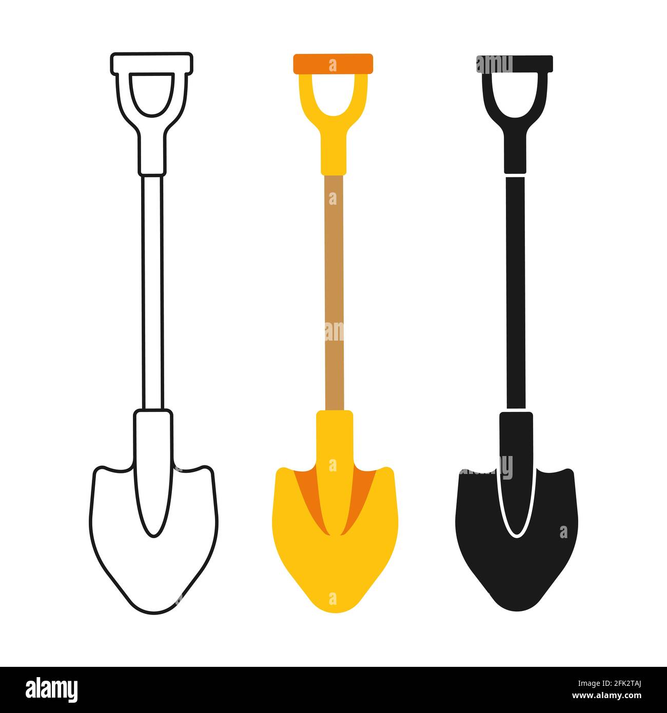 Cartoon Shovel Digging Clipart