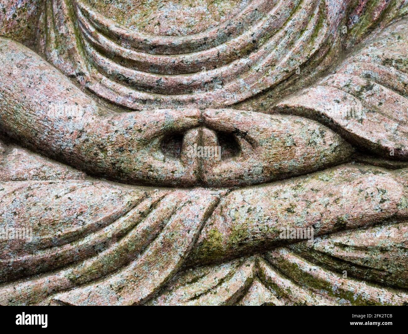 Dhyana meditation mudra on stone Buddhist statue Stock Photo - Alamy