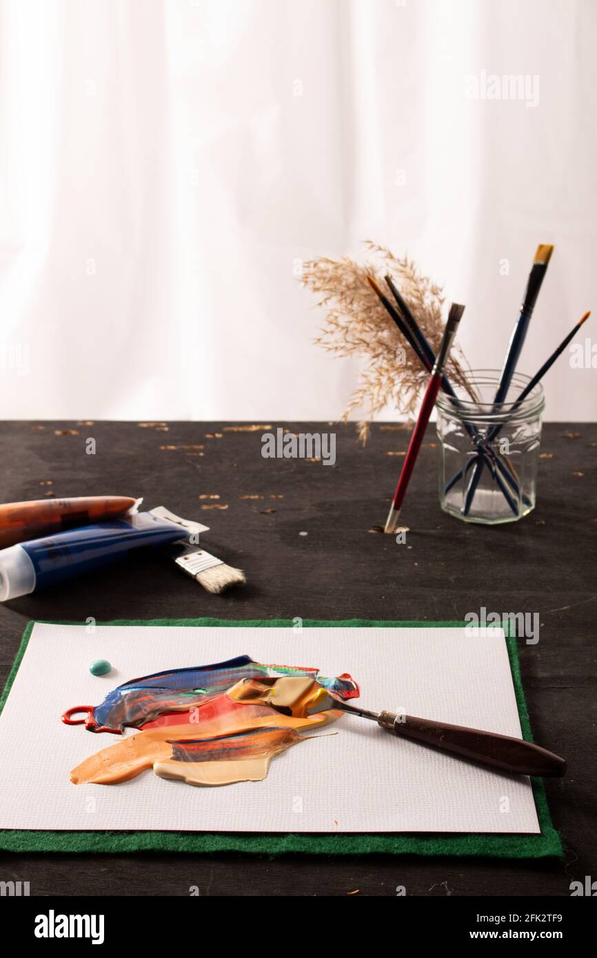 Paint swipe on Paper Stock Photo - Alamy