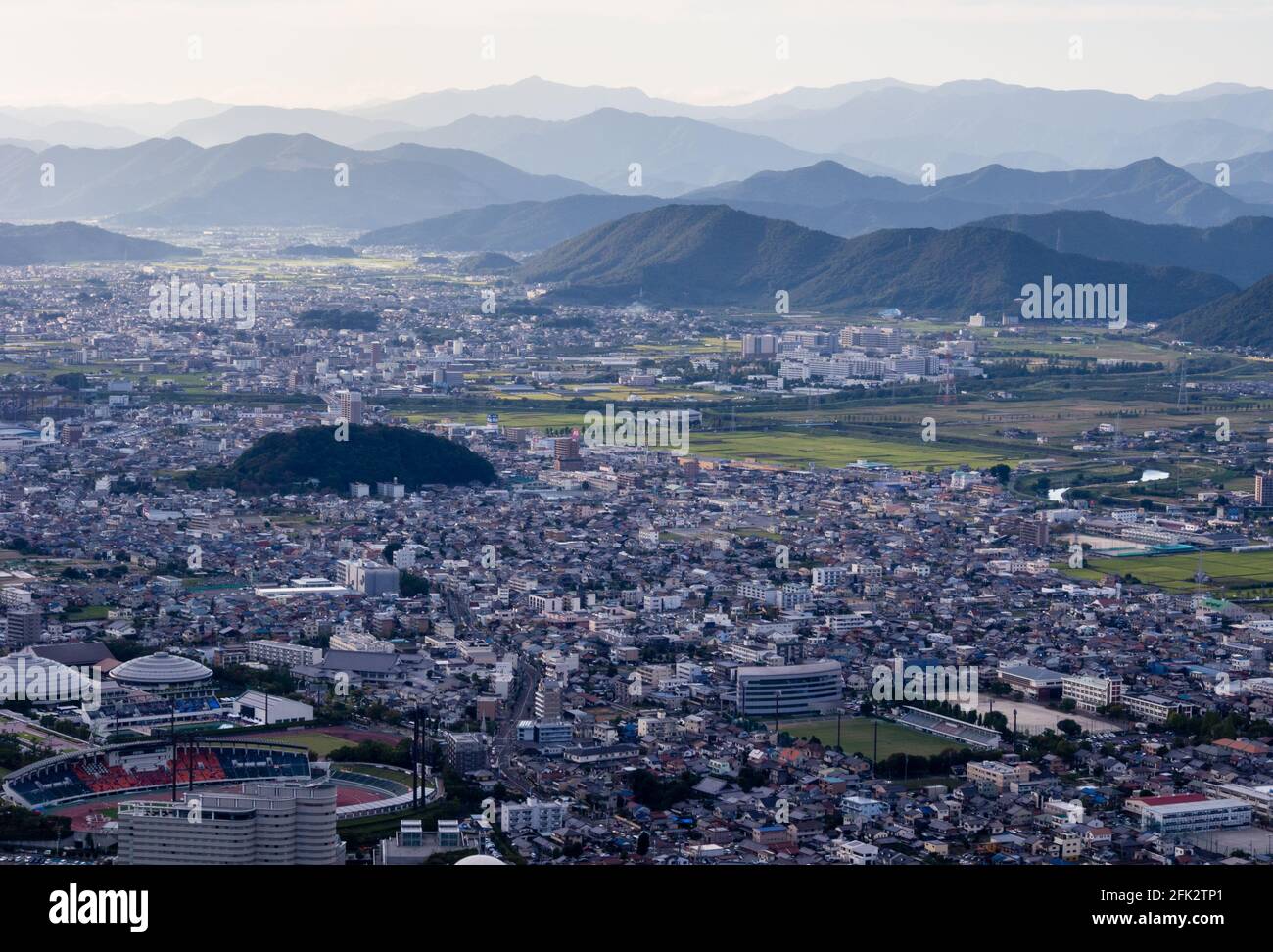 Gifu, Japan - October 3, 2015: Panoramic view of Gifu city from the top ...