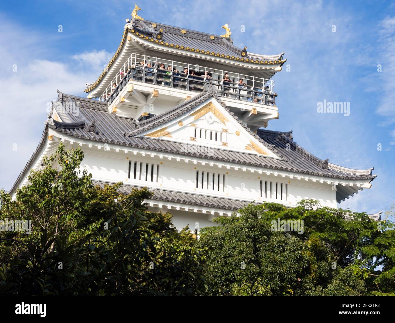 Gifu, Japan - October 3, 2015: Main tower of Gifu castle on the top of ...