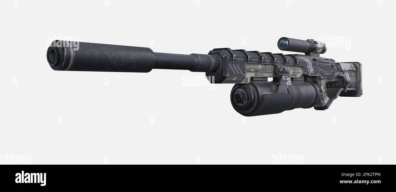 Science fiction military laser gun,3d rendering Stock Photo - Alamy