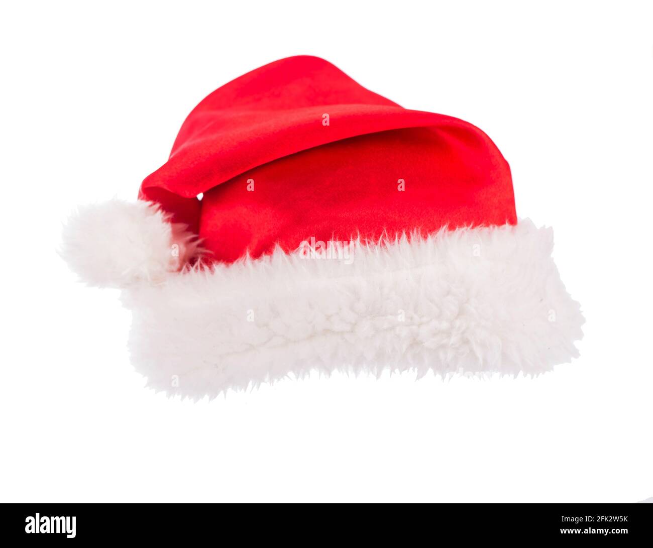 Single Santa Claus red hat isolated on white background Stock Photo - Alamy