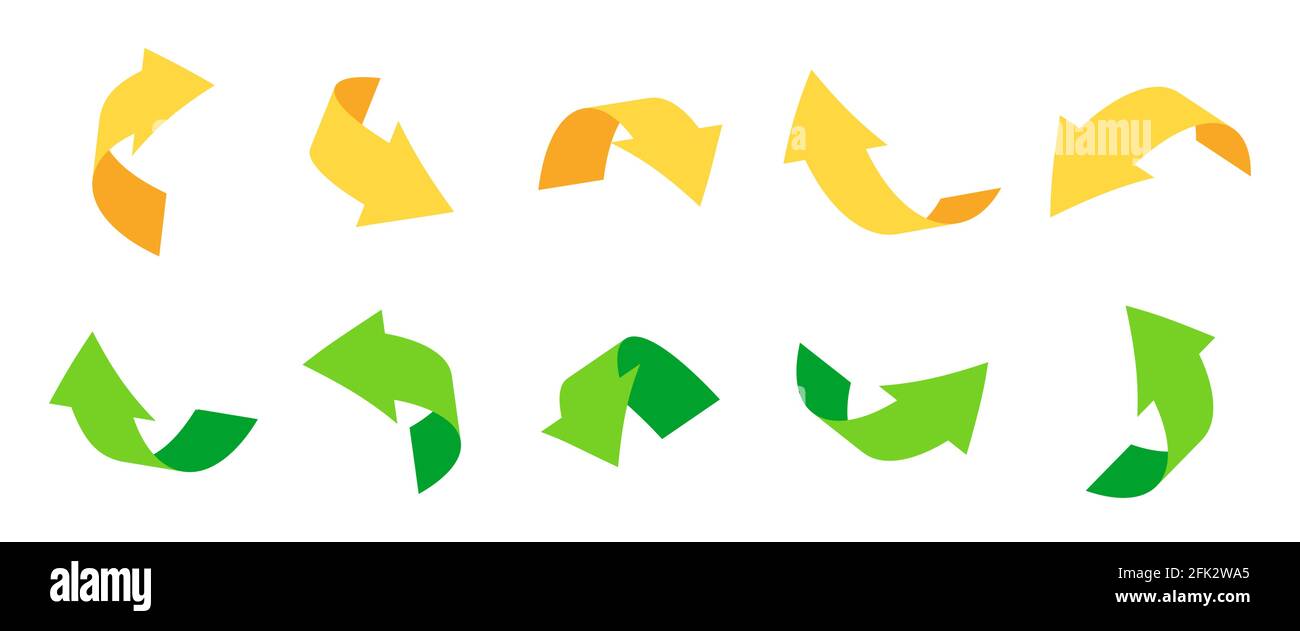 Green Curved Arrow Vector