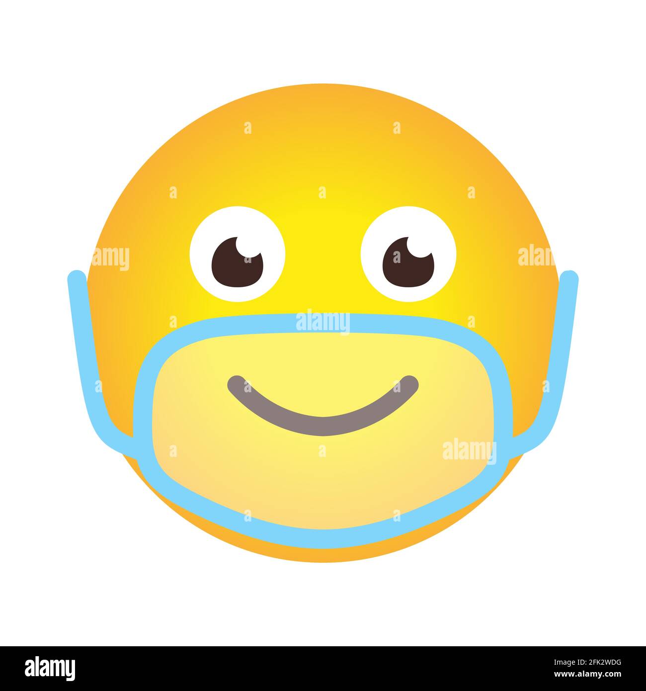 Closeup emoji icon in limpid mask. Emoticon smile in cartoon style in ...