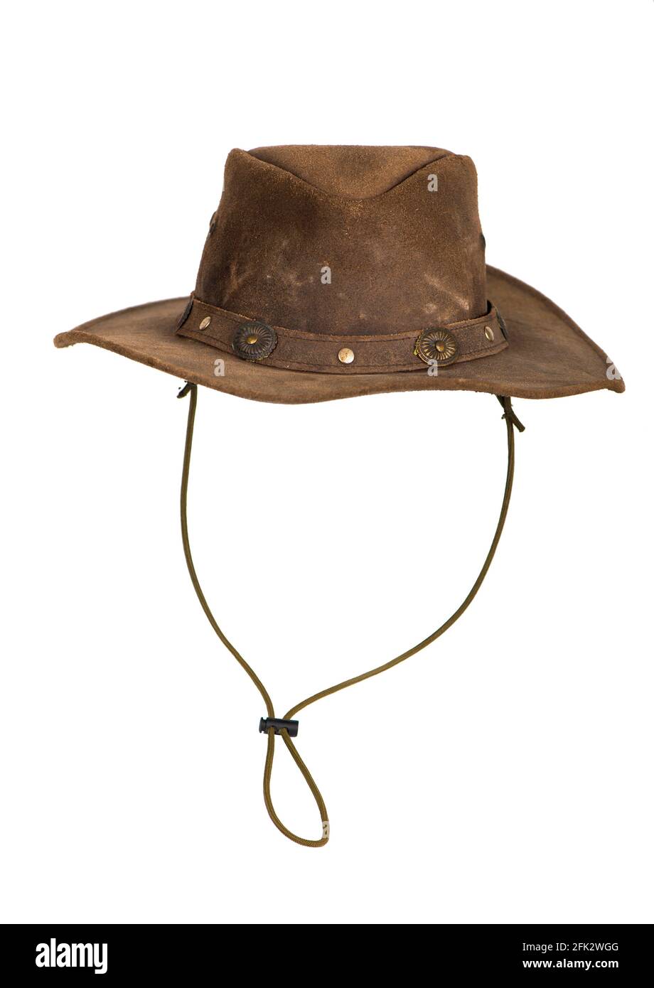 Brown leather hat isolated on white Stock Photo - Alamy