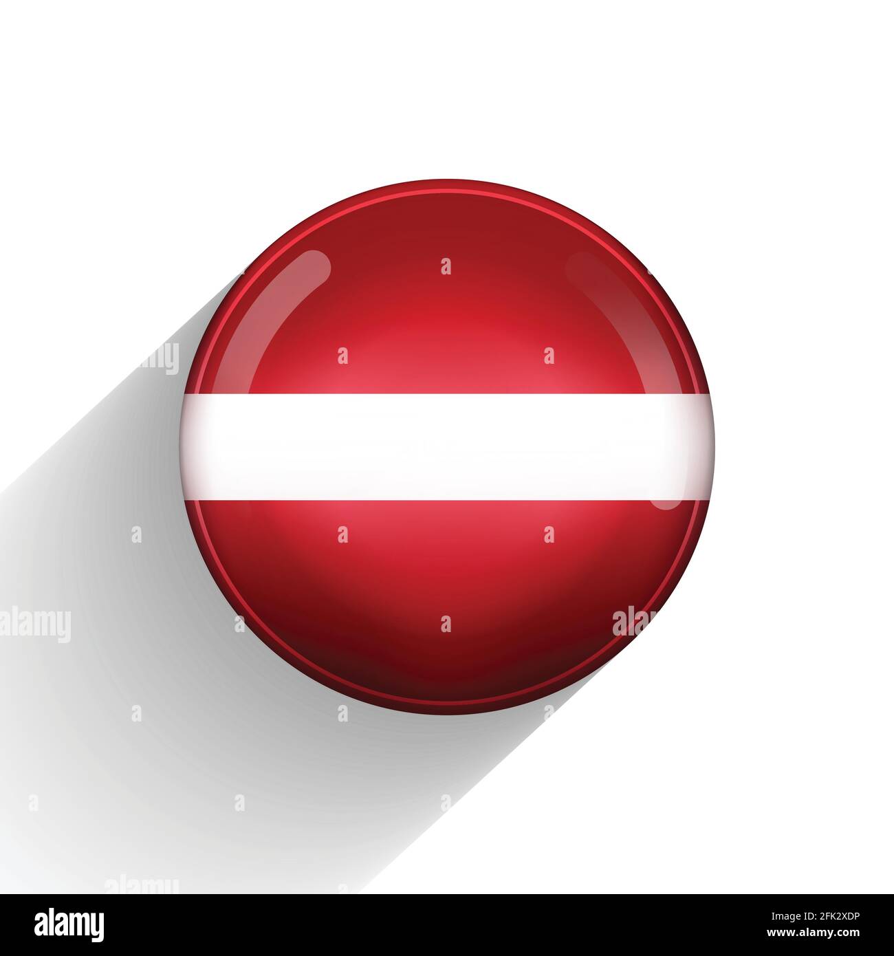 Glass light ball with flag of Latvia. Round sphere, template icon. Latvian national symbol ...