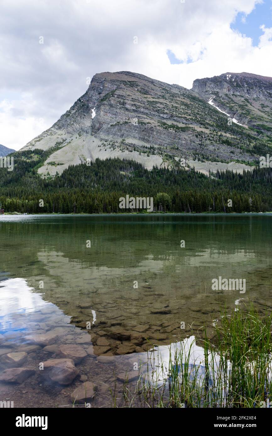 Lake Swiftcurrent in Many Glacier area of Glacier National Park ...
