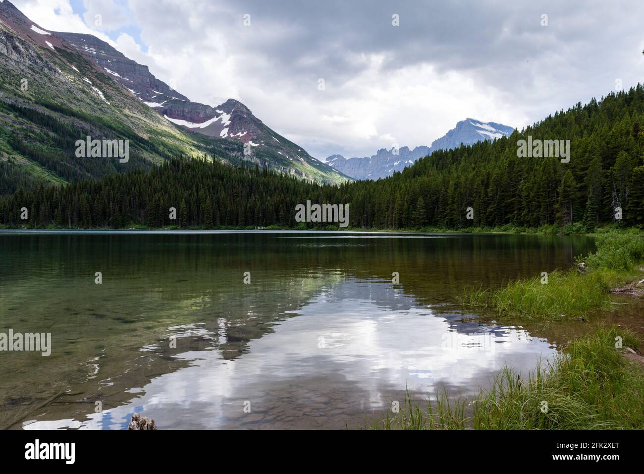 Lake Swiftcurrent in Many Glacier area of Glacier National Park ...