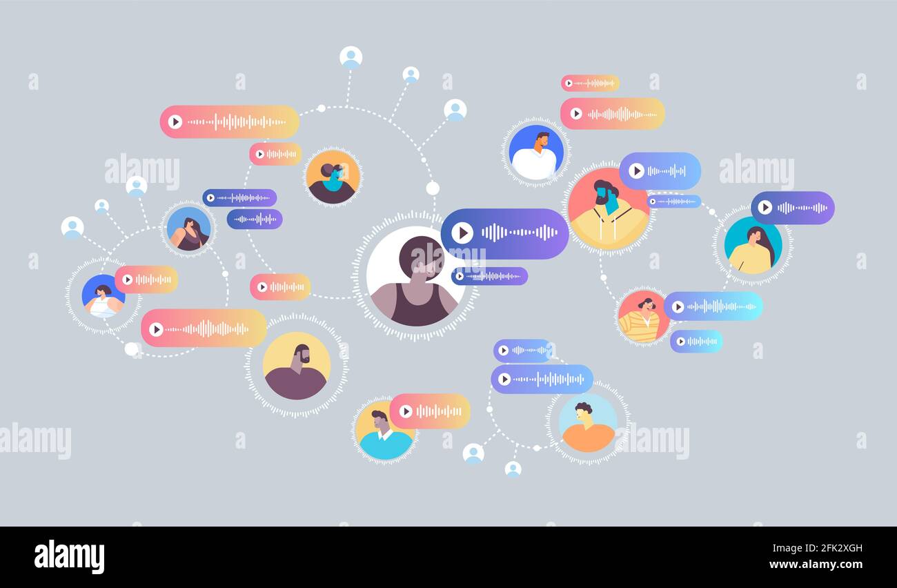 people communicate by voice messages audio chat application social ...
