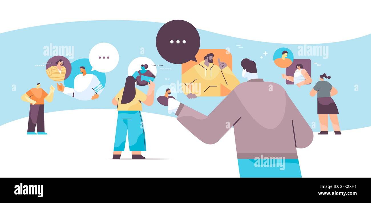 Woman chatting friend in Stock Vector Images - Alamy