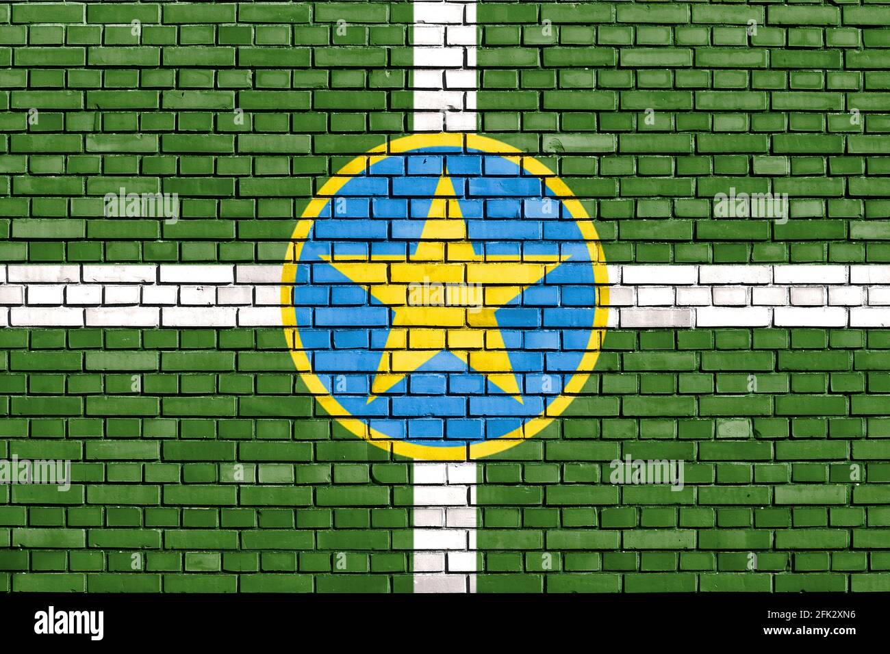 flag of Jackson, Mississippi painted on brick wall Stock Photo - Alamy