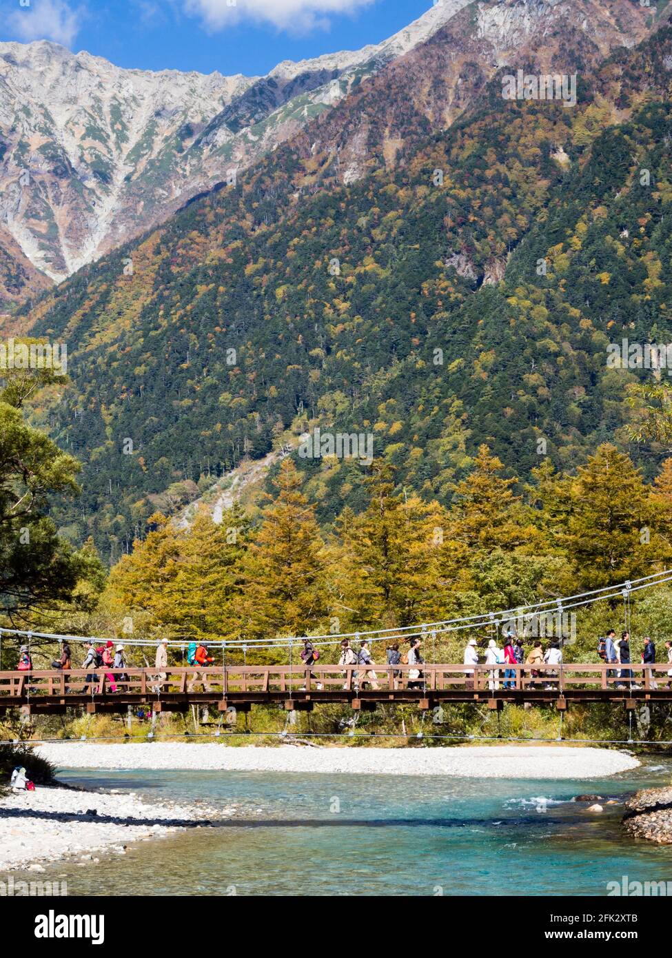 Matsumoto, Japan - October 7, 2015: Early fall colors in Kamikochi ...