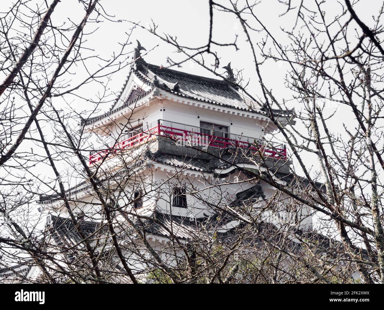Traditional Japanese samurai castle in Karatsu, Saga prefecture Stock ...