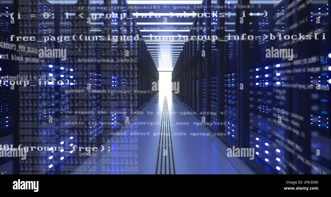 Data Center Computer Racks In Network Security Server Room ...