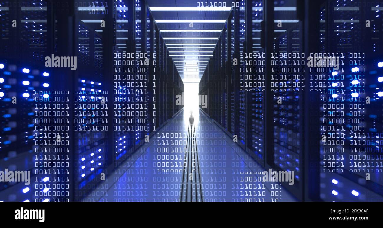 Data Center Computer Racks In Network Security Server Room ...