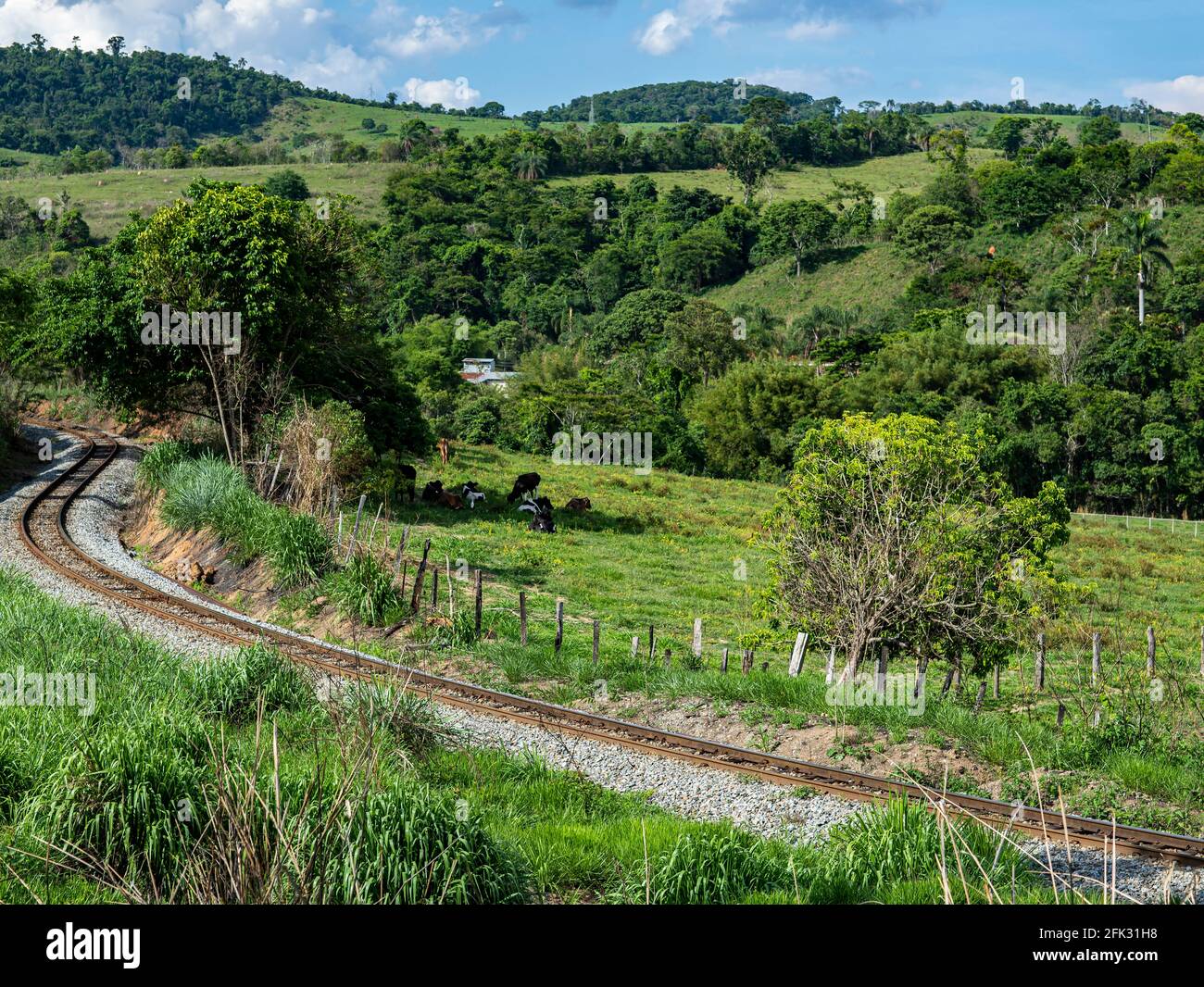 Train Rail Road. View of railroad tracks Stock Photo - Alamy