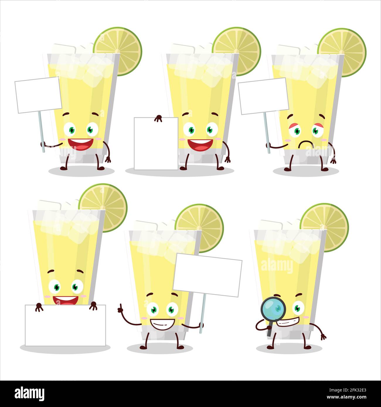 Lemonade cartoon in character bring information board. Vector ...