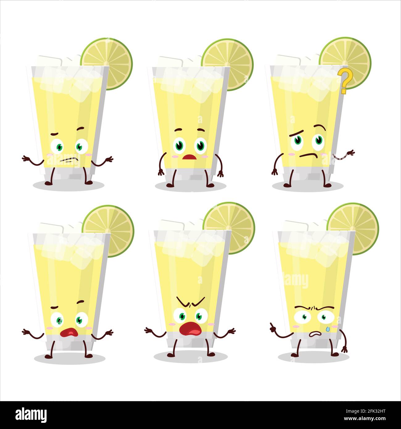 Cartoon character of lemonade with what expression. Vector illustration ...