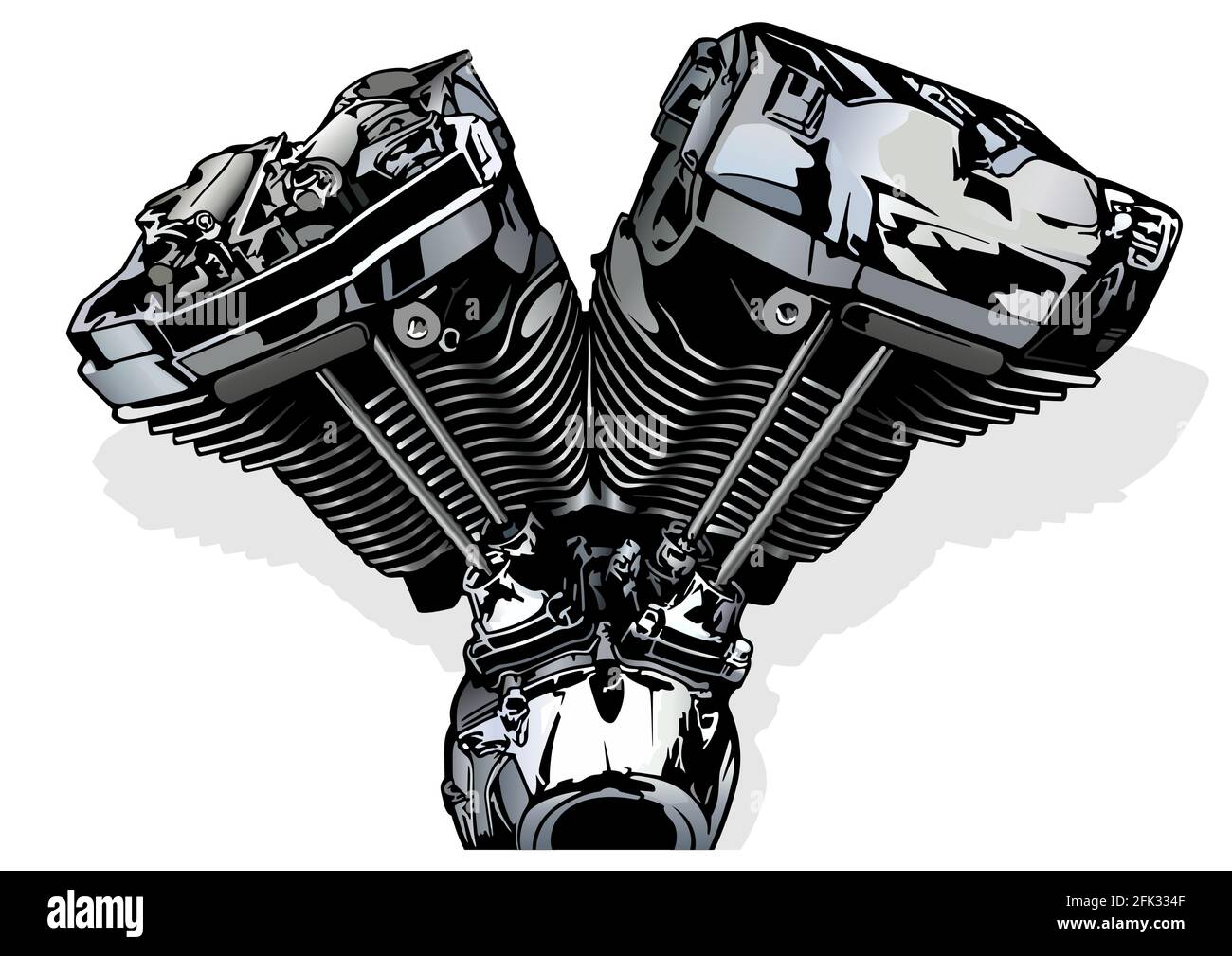 Motorbike engine detail Stock Vector Images - Alamy