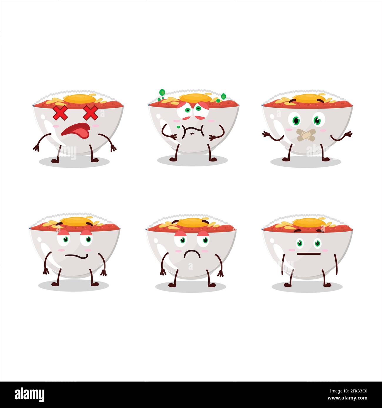 Gyudon cartoon in character with nope expression. Vector illustration ...